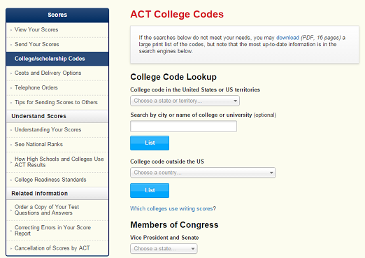 ACT School Codes and College Codes for Score Reports · PrepScholar