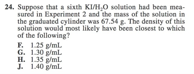 ACT Science Calculating Questions: Data Interpolation + Extrapolation