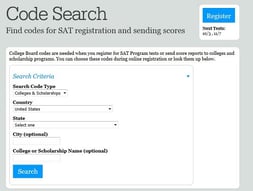 SAT College Codes and School Codes for Score Reports · PrepScholar