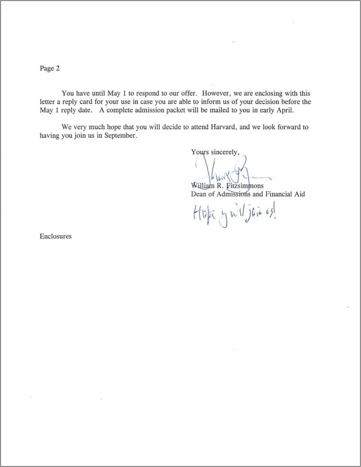 Harvard Acceptance Letter: Real and Official · PrepScholar Harvard Acceptance Letter: Real and Official · PrepScholar