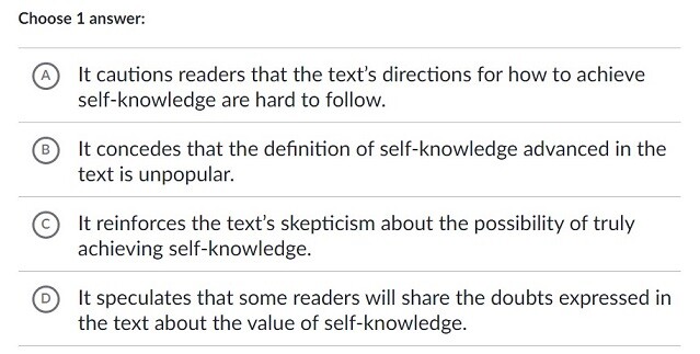 Breakdown of Every Question Type in SAT Reading and Writing by Percent
